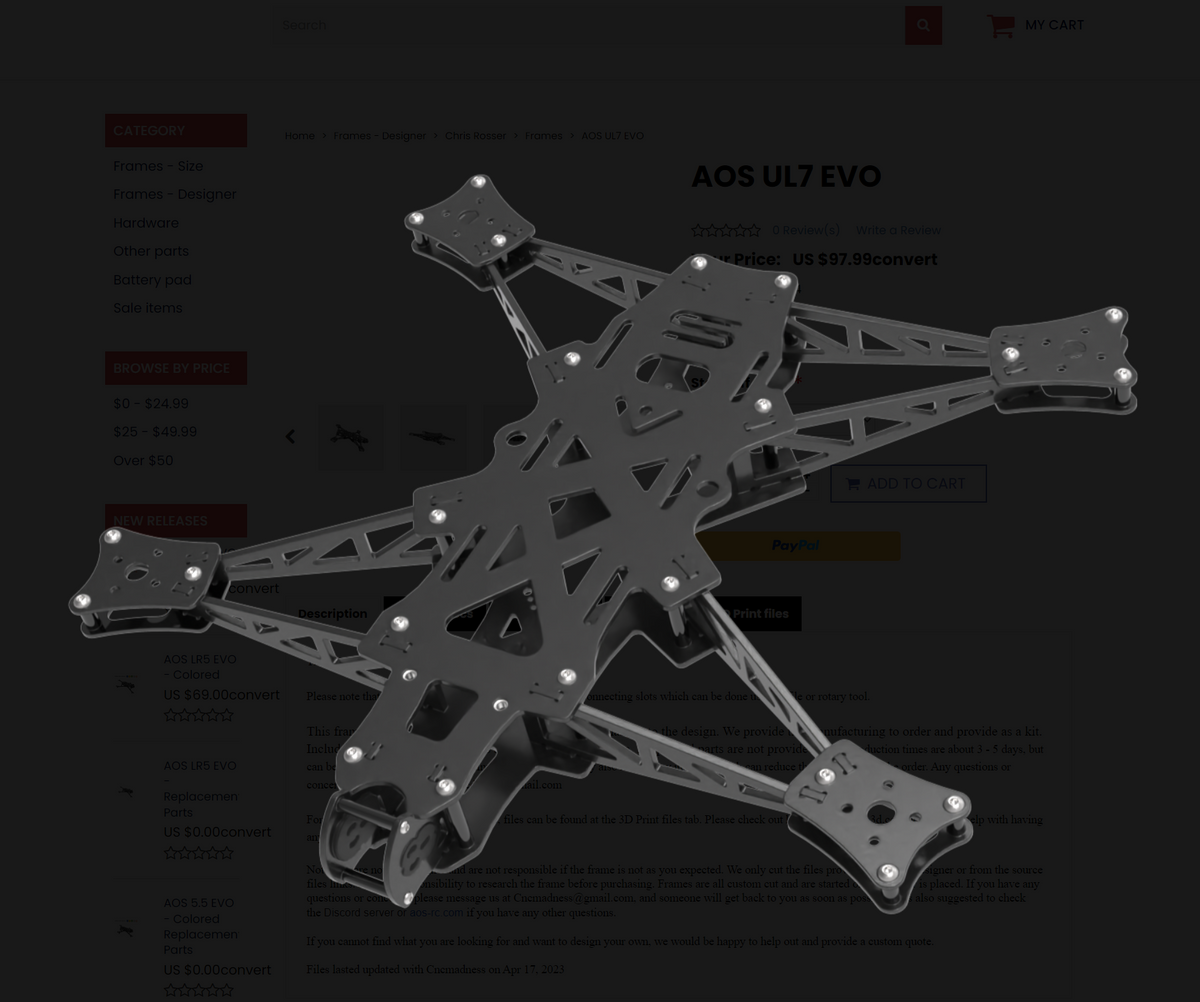 AOS RC UL7 EVO O3 FRAME KIT – AddictiveRC