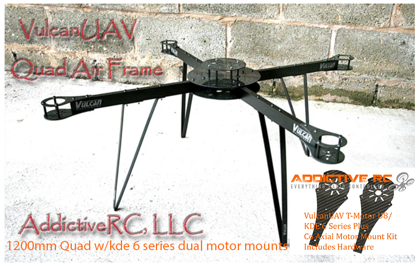 Vulcan UAV SkyHook 1200mm X4 + KDE-6 Series Double Motor Mount Kit ...